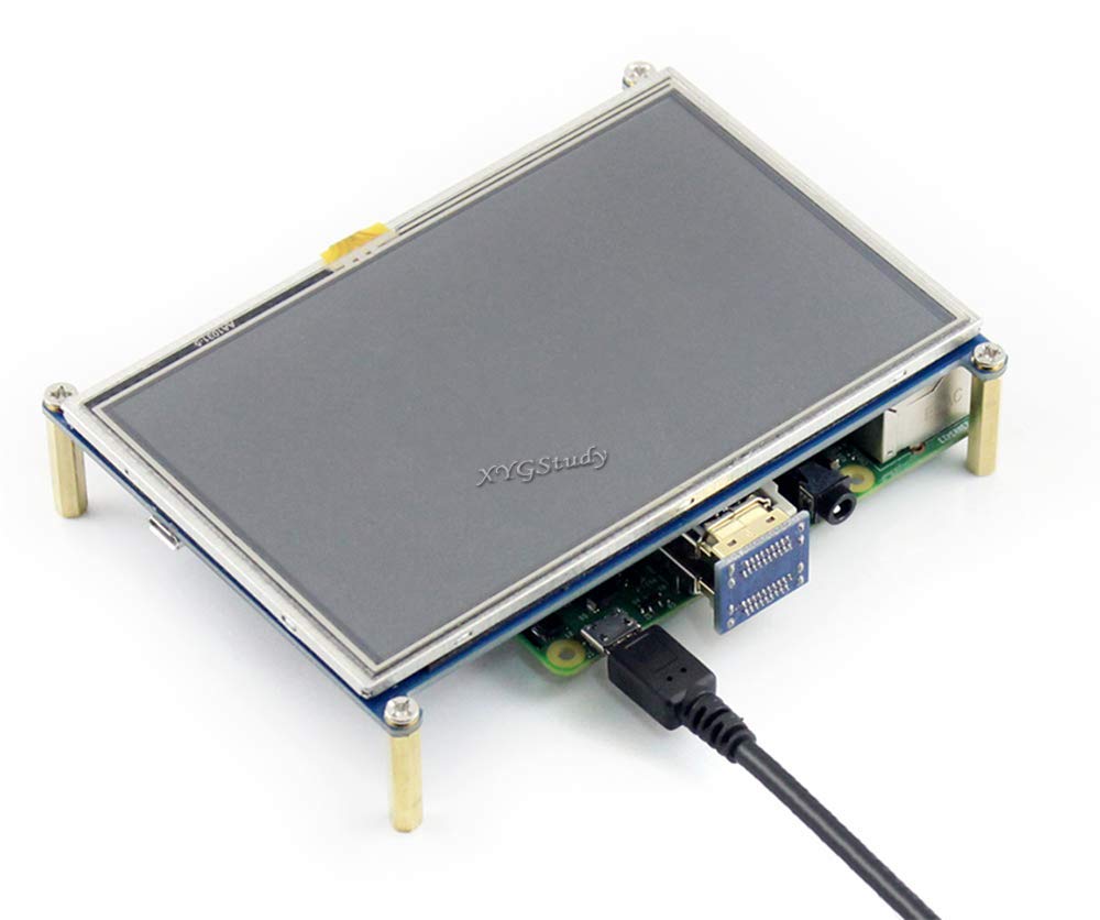 5 inch 800480 Resistive Touch Screen HDMI interface Raspbian LCD compatible with Raspberry Pi (Pi 2 3) Model B B+ A+ Video Photo Display System Module @XYGStudy