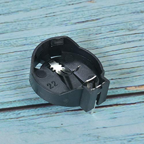 Comimark 10 Pcs CR2450 Coin Cell Button Battery Socket Holder 2 Pins Black AD