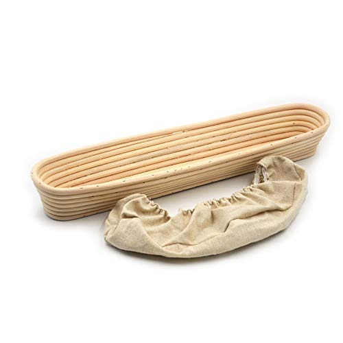 15 inch Baguette Banneton Proofing basket set of 2 - Bread Basket Proofing Bowls for Baguette Fermentation Bread Dough Sour with Beautiful Pattern and Shape
