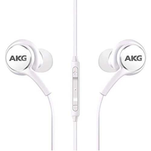 2022 Wired Earbud Stereo Headset for Samsung Galaxy S22 Ultra S21 Ultra Galaxy S20 Ultra 5G, Note 10, Note 10+ - Designed by AKG - C-Connector with Microphone and Volume Remote - White
