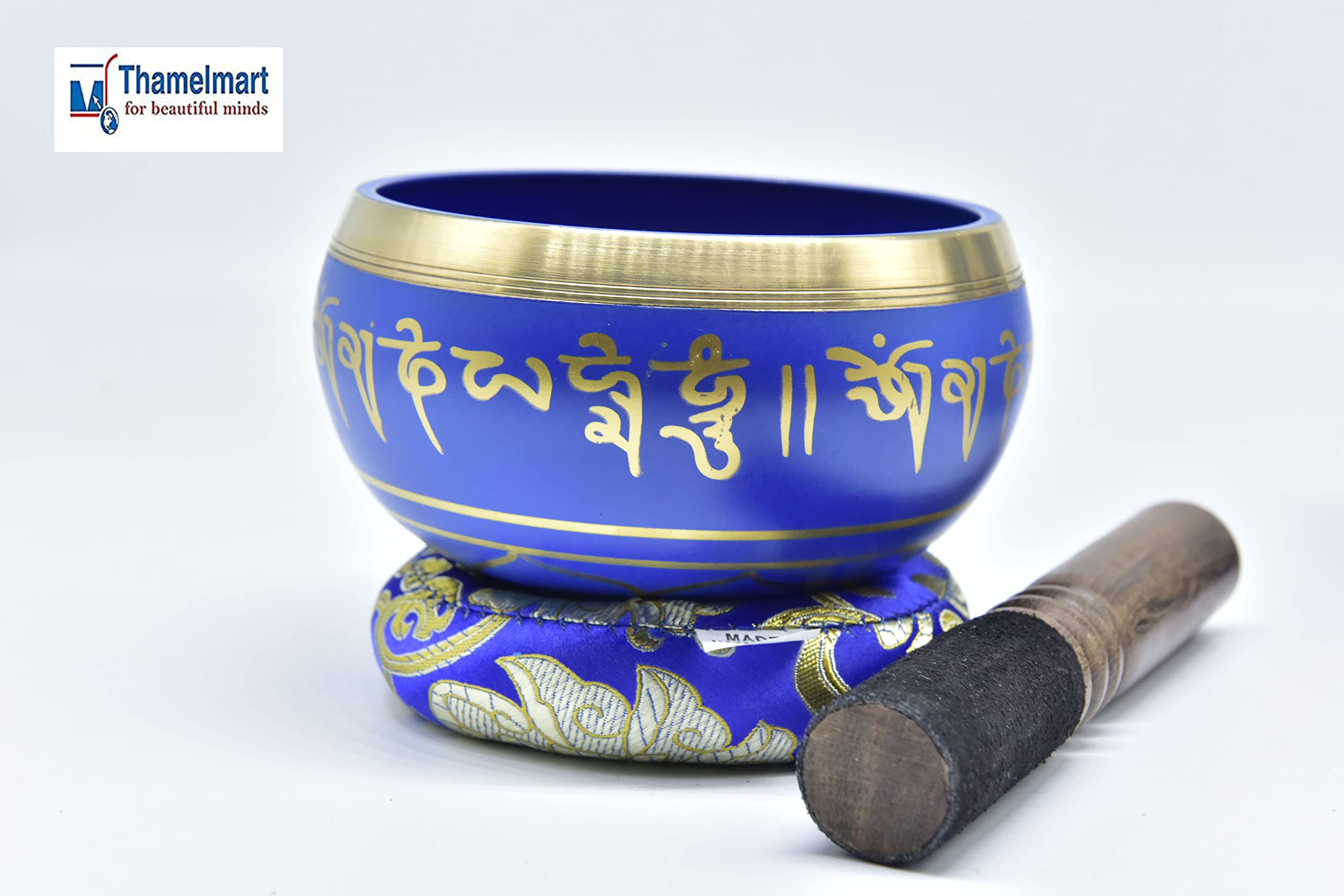 5 Inch Tibetan Meditation Yoga Singing Bowl Set with free,wooden Mallet Silk Cushion and Carry bag from Nepal, Singing bowls.