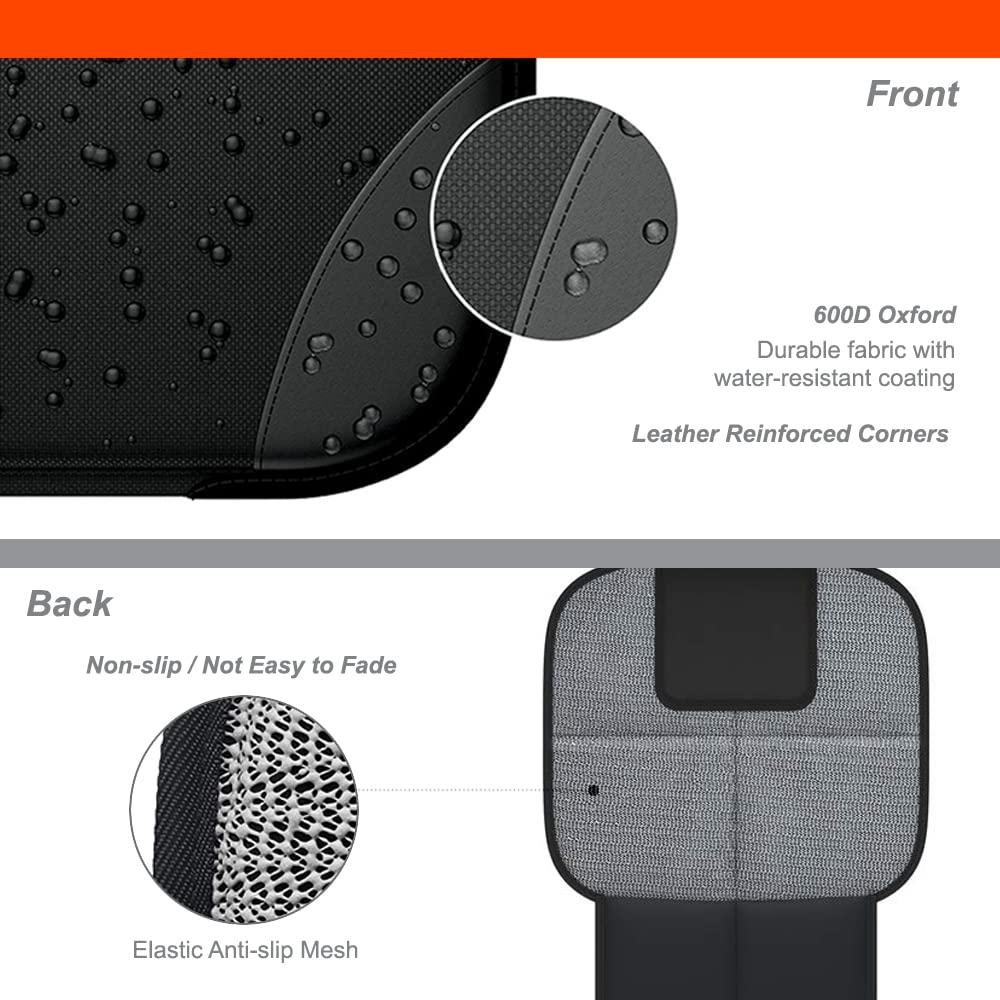 Luckybay Car Seat Protector, 1 Pack Kids Seats Protector XL Size with Thickest Padding and Non-Slip Backing, 2 Mesh Pockets, Durable, Waterproof 600D Fabric, PVC Leather for Baby, Kids, Pet (1 Pack..)