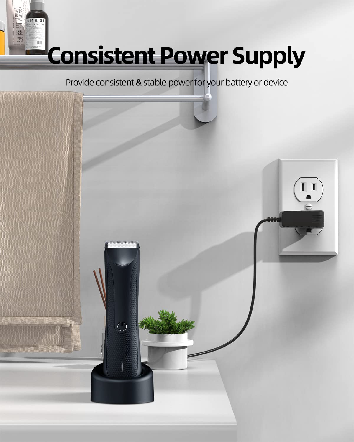 Compact-Designed Charger Fit for Manscaped Lawn Mower 3.0/2.0, Electric Groin Hair Trimmer Manscape Shaver Power Adapter Supply Cord