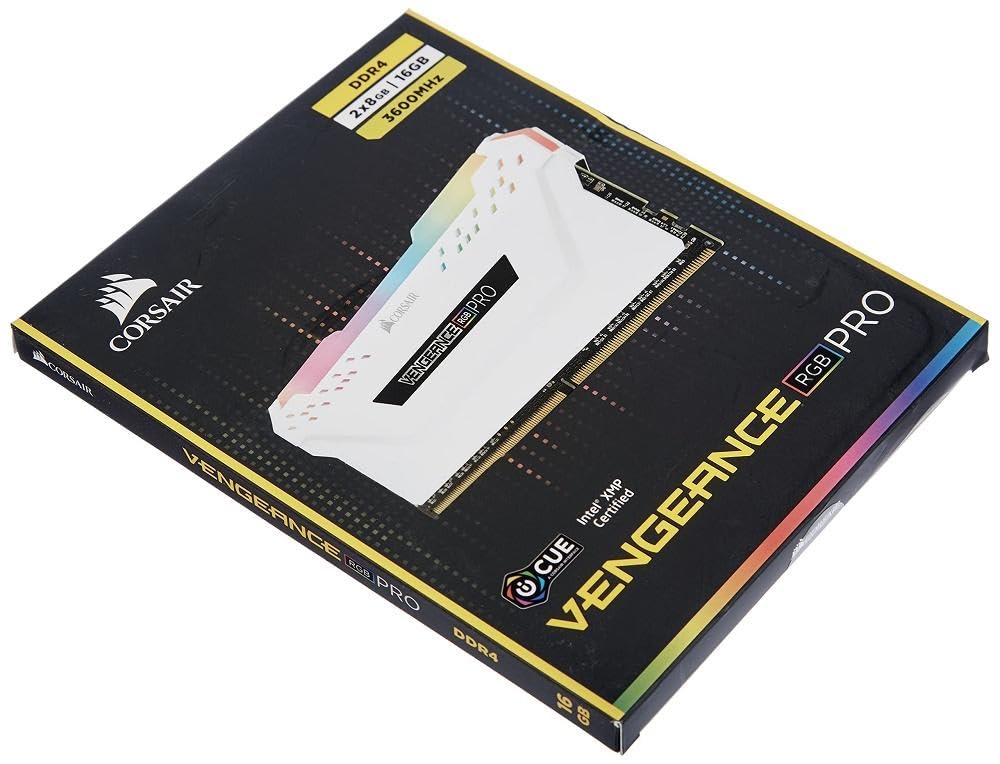 Corsair Vengeance RGB Pro 16GB (2x8GB) DDR4 3600 (PC4-28800) C18 Desktop memory – White