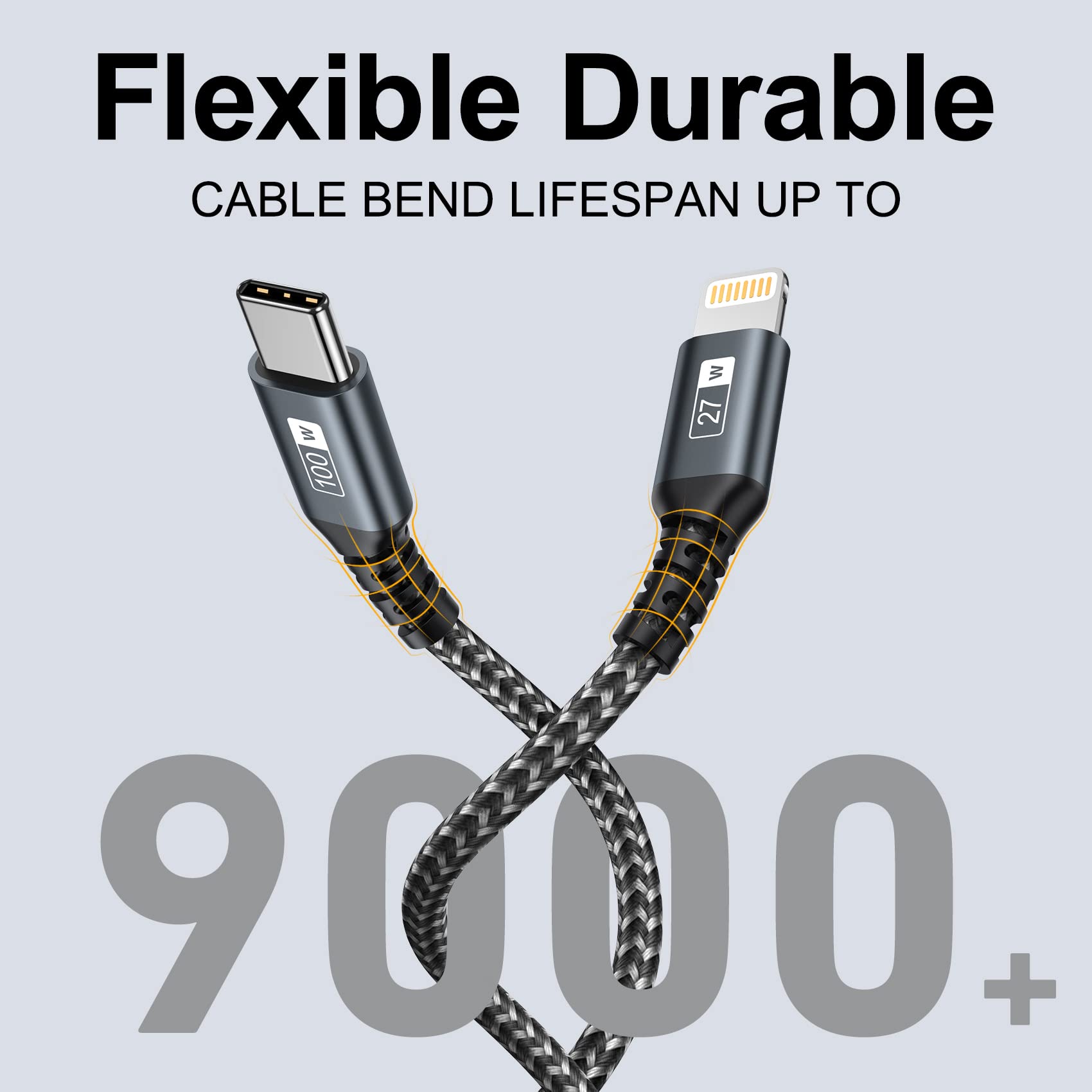 100W USB C to Multi Charging Cable [1.2M] 3 in 1 Charging Cable with E-Mark Chip, Multi Charger Cable USB C [100W]+Lightning[27W]+Micro[10W] for Samsung S23,iPad Pro, iPad Mini, MacBook Pro/Air/iPhone