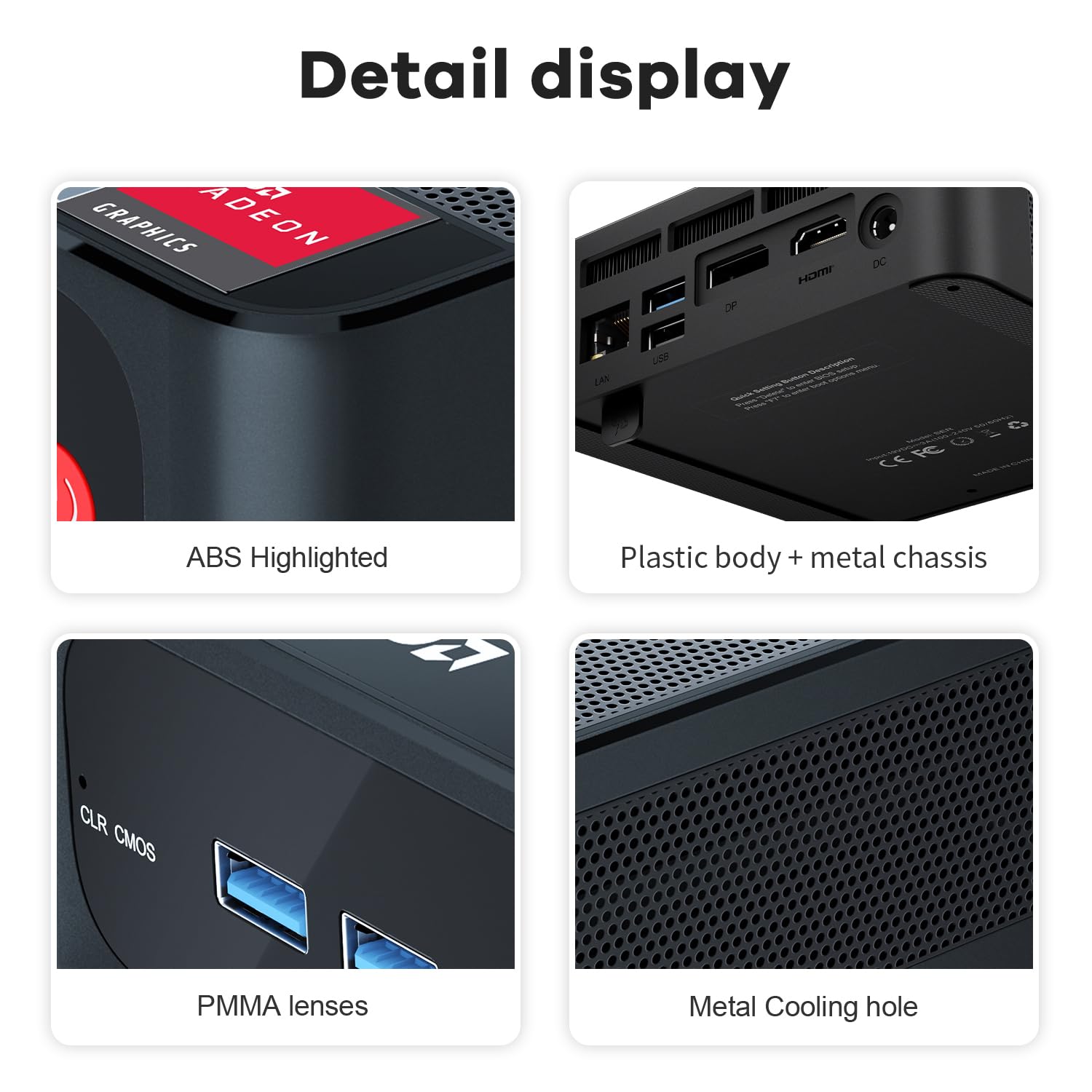 Beelink SER5 Mini PC, AMD Ryzen 5 5560U(up to 4.0GHz) 6C/12T,Mini Computer 8GB DDR4 RAM 256GB NVMe SSD,Triple Display,Wifi6/BT5.2/Gaming/Office/Home,Auto Power On