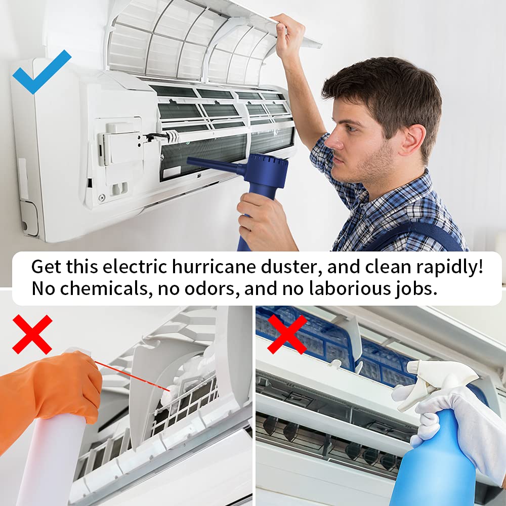 Compressed Air Duster, Electronic Air Duster, Portable 40000 RPM Cordless Dust Blower, 6000mAh Battery Air Can Duster, Powerful Computer Keyboard Cleaning Air Spray, Rechargeable Electric Canned Air