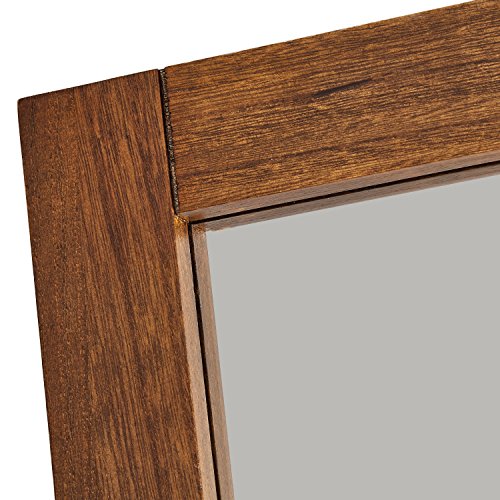 Amazon Brand – Stone & Beam Modern Wood Mirror, 30"H, Walnut And Black