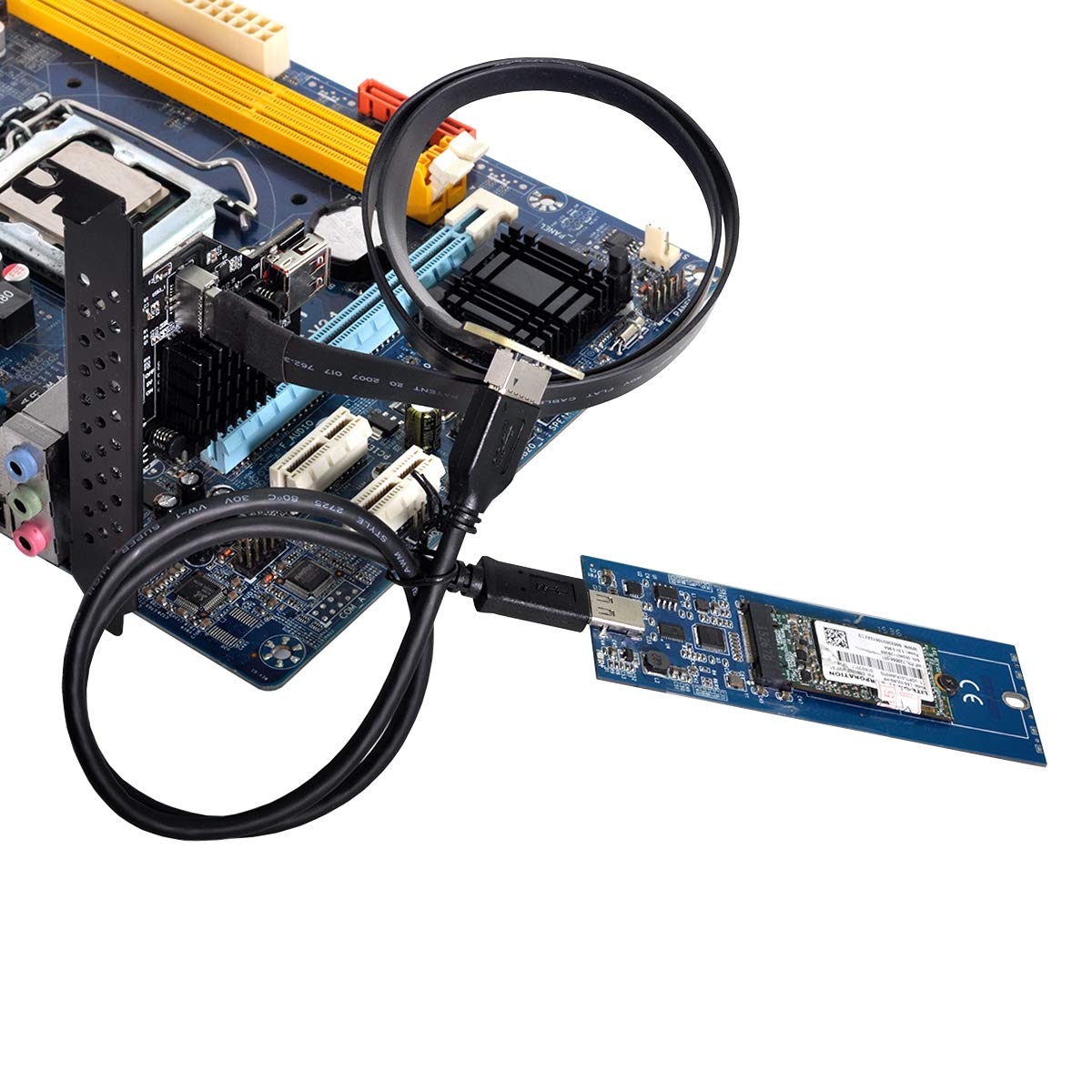 Cablecc USB 3.1 Front Panel IDC Header Male to Female Type-E M-F Motherboard Extension Data Cable 50cm
