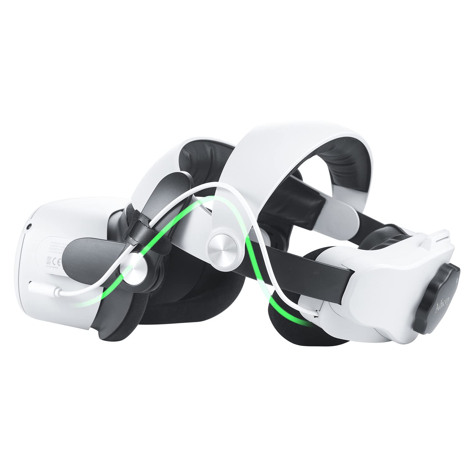 Adicop Elite Strap with Battery for Oculus Quest 2, 5300mAh Extend 4hrs Playtime,Fast Charging VR Power,Counter Balance&Adjustable Head Strap for Enhanced Support and Comfort in VR (A2 Pro, 5300mAh)
