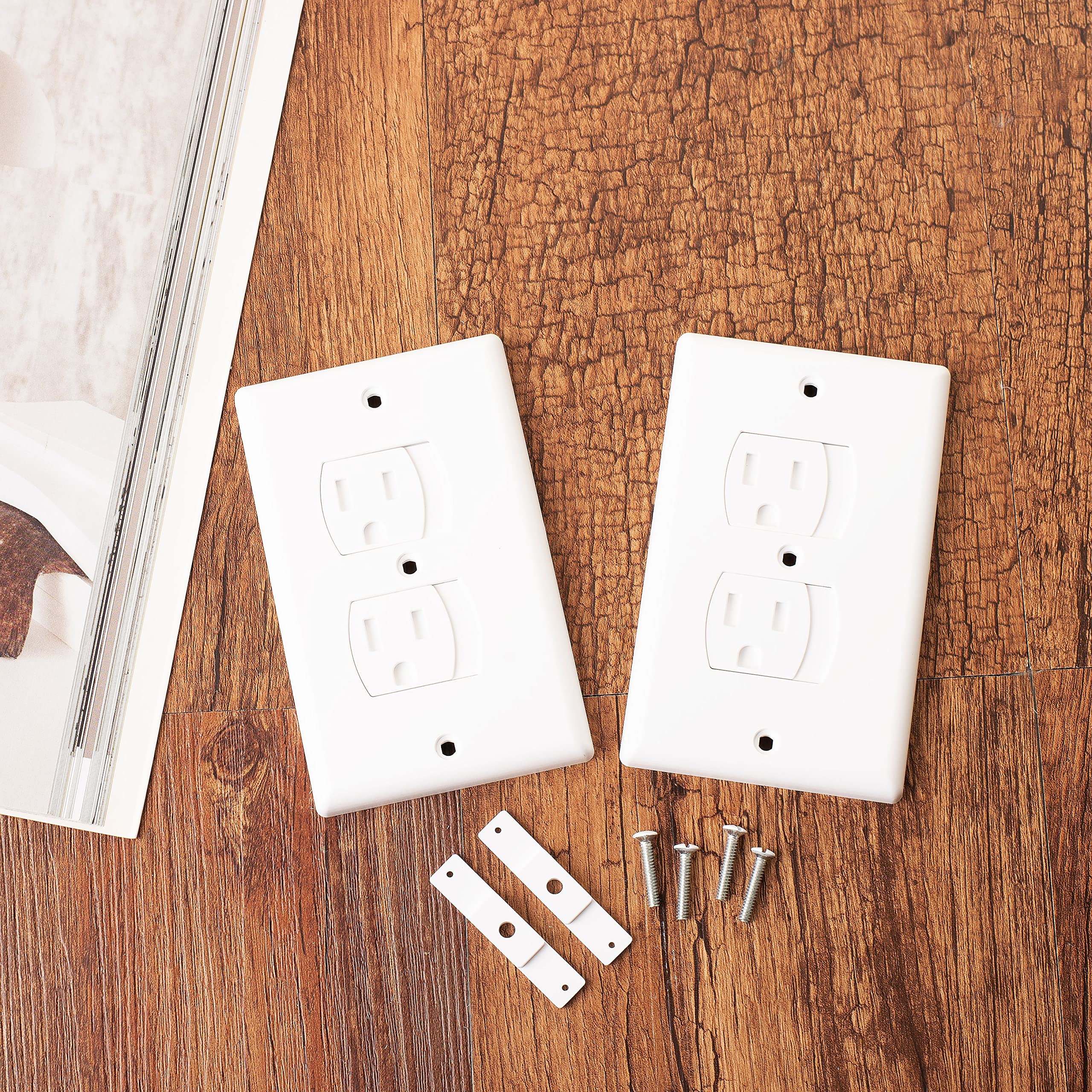 Bates- Self Closing Outlet Covers, 2 Pack, Sliding Outlet Covers, Outlet Cover, Outlet Covers Baby Proofing, Baby Outlet Cover, Baby Proofing Outlet Cover, Plug Covers for Electrical Outlets
