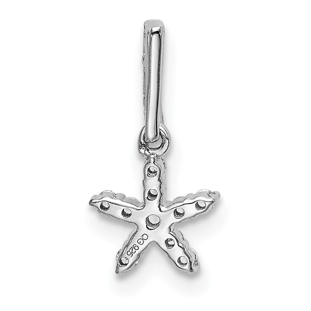 14k White Gold Diamond Star Pendant GLD-AZ-PM6612-010-WA