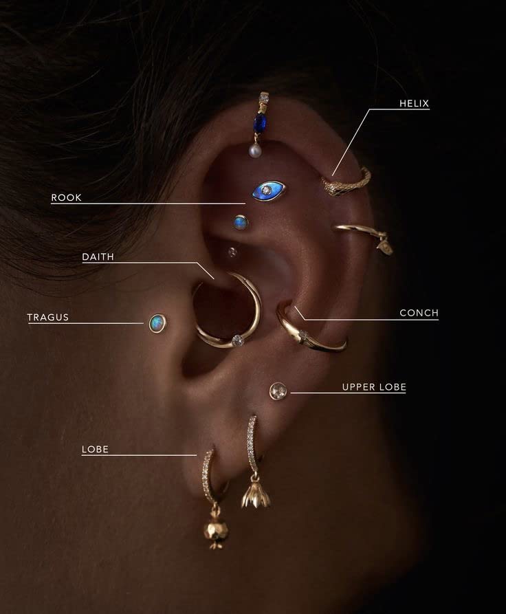 14k Solid Gold 0.09ct Marquise/ 0.04ct Round Diamond Cluster Clicker Huggie Hoop, Helix Daith Tragus Cartilage Septum Ring, Gift For Women. (Rose Gold, 14K Gold)