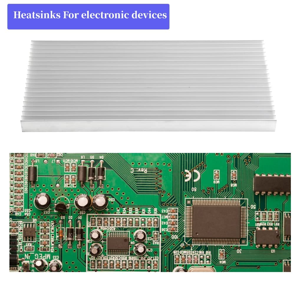 Aluminum Large Heatsink, 11.8"X5.51"X0.79" Heat Sink Radiator Circuit Board Cooling Cooler 19 Fins Heat Sinks for High Power LED Light
