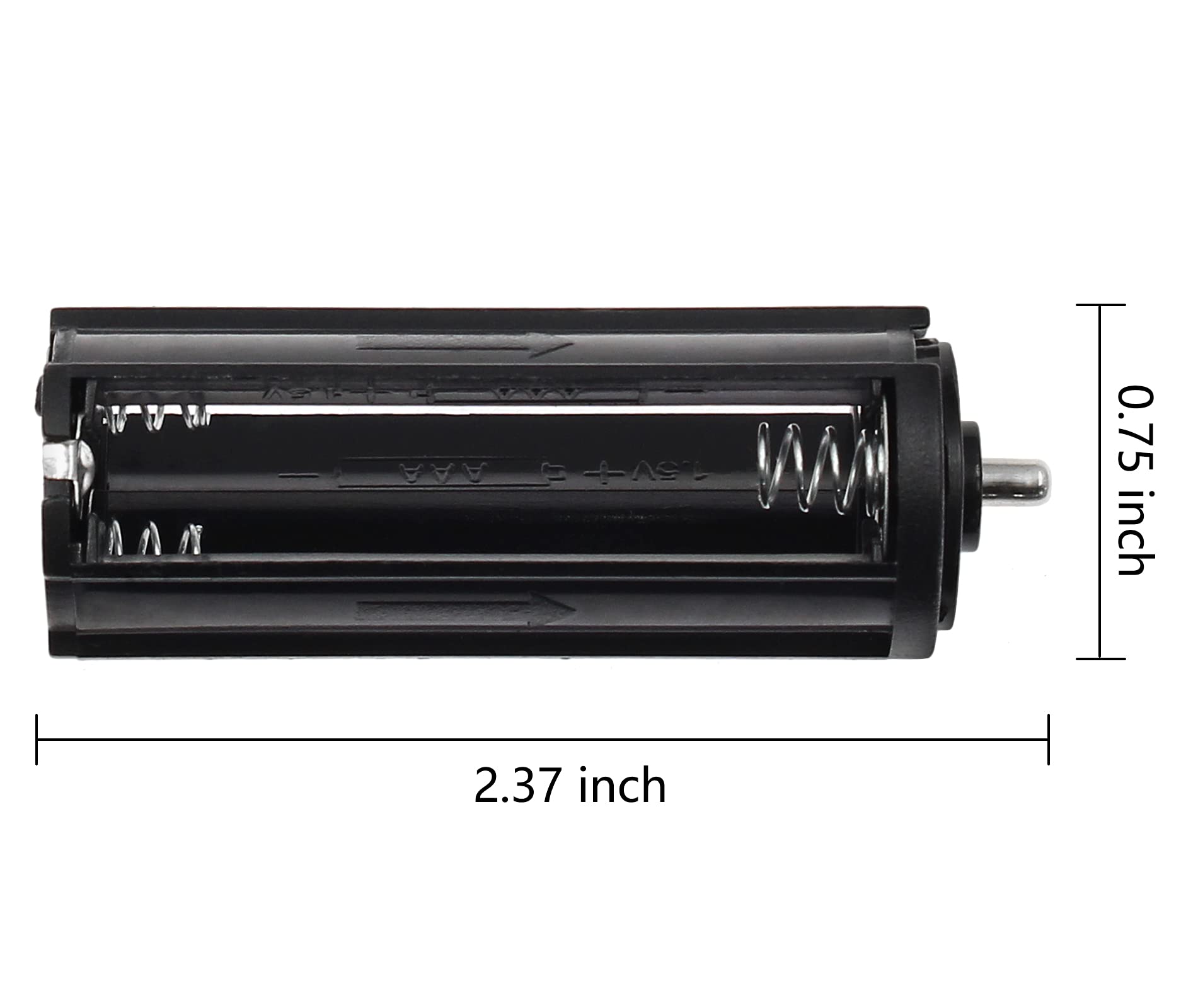 Mecion 12Pcs Cylindrical Battery Holder Battery Storage Case for 3 x 1.5V AAA Batteries Flashlight Torch, Black
