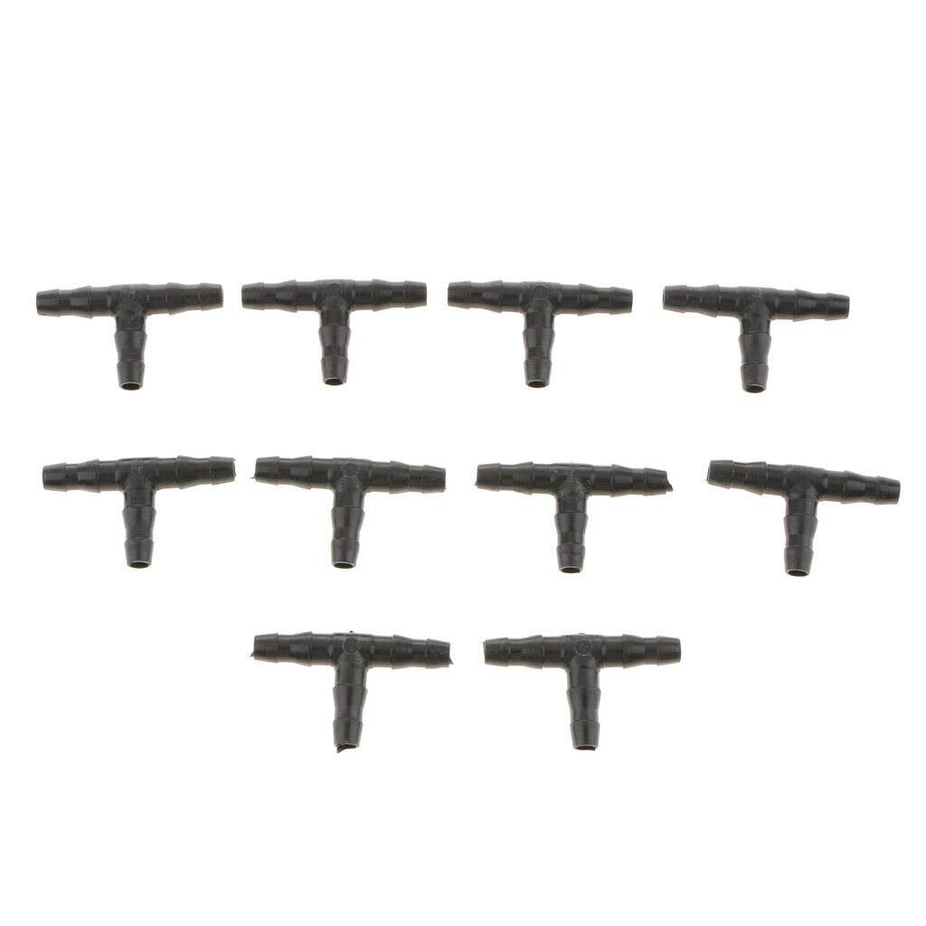 10PCS Micro Drip Irrigation System Dripper Tee Pipe Barb Hose Watering Garden