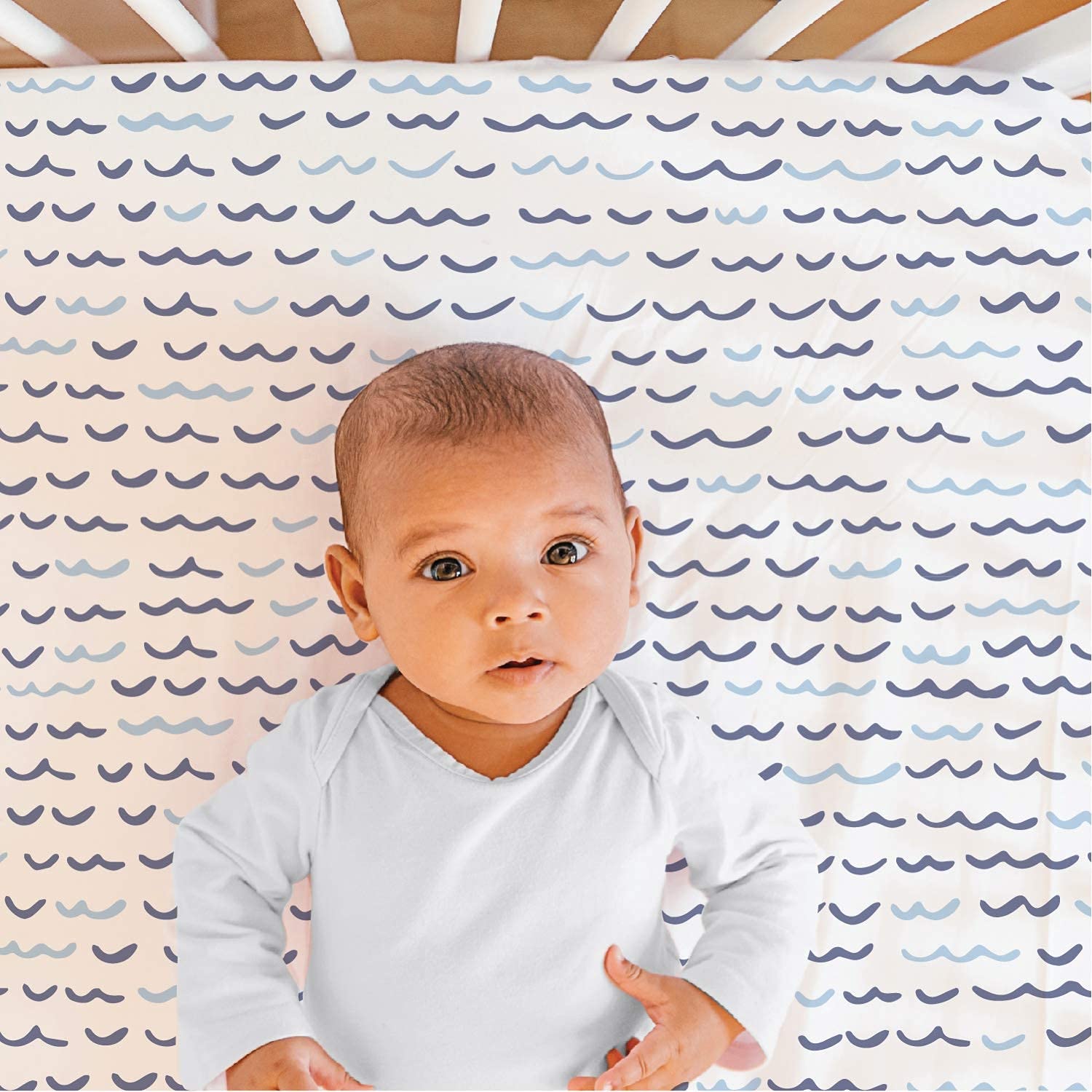 The Peanutshell 7 Piece Baby Nursery Set for Boys or Girls - Newborn, Infant & Toddler Nursery Bedding Set Decor with Crib Bedding Comforter, 5 Crib Sheets, and Skirt - Nautical