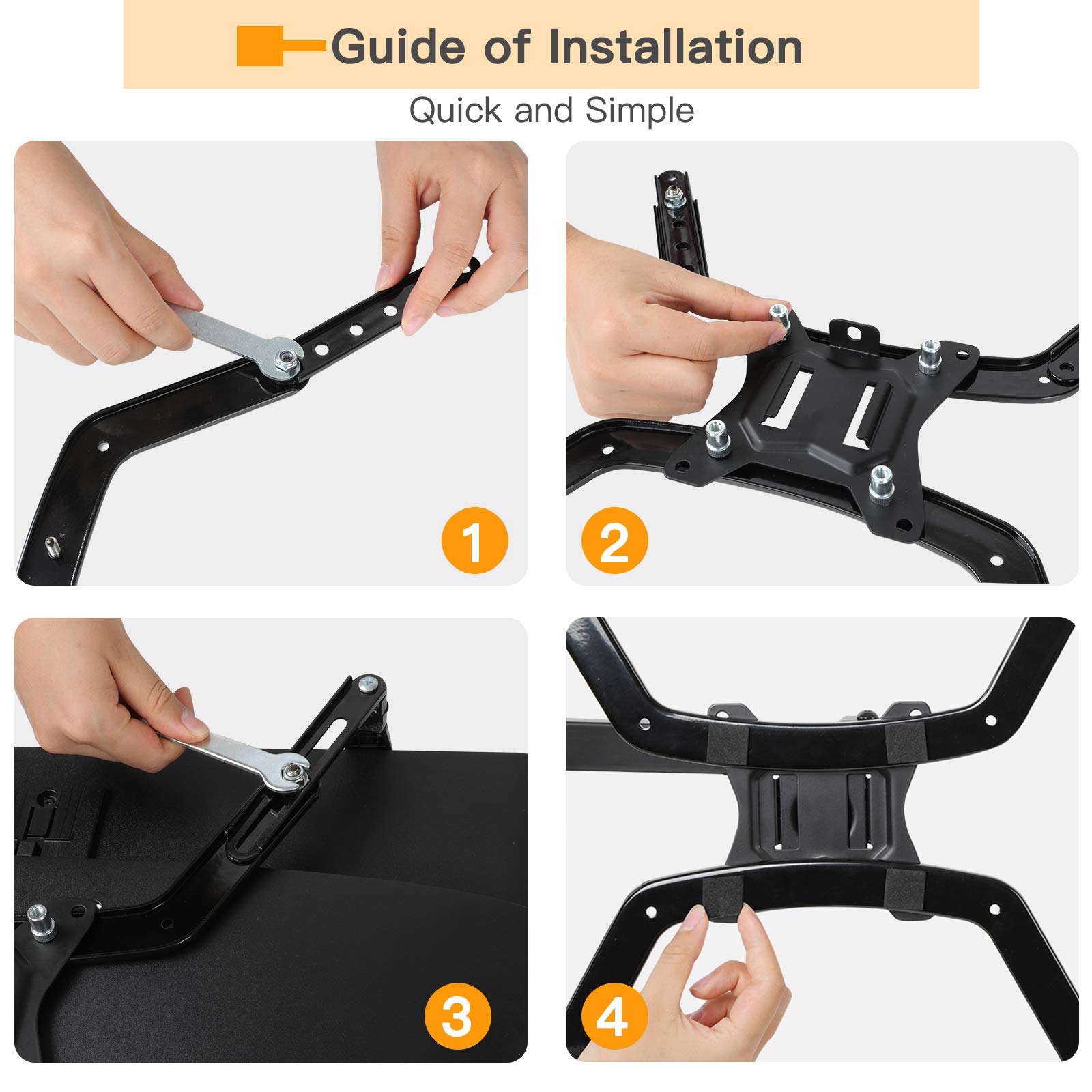 ErGear VESA Mount Adapter, Universal Non-VESA Monitor Stand Adapter for 17 to 27 Inch Screens, VESA Bracket 75x75 mm - EGMUA4