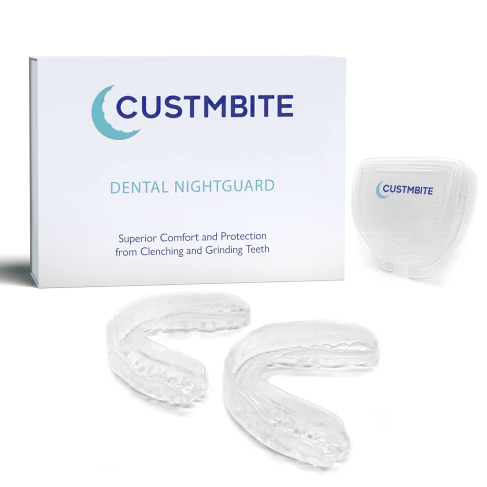 CustMbite Nightguard for Teeth Grinding, Clear (2 Pack) Made in USA