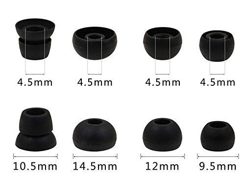Alitutumao 8pcs Replacement Earbuds Silicone Eartips Compatible with Wireless Powerbeats 3 Powerbeats3 Beats by dr dre Earphones (Black)