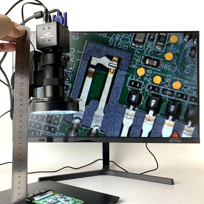 13MP VGA Industrial Video Digital Microscope Camera 100X-300X Zoom C Mount Lens for Phone PCB Repair Soldering (Color : 130X 40MM)