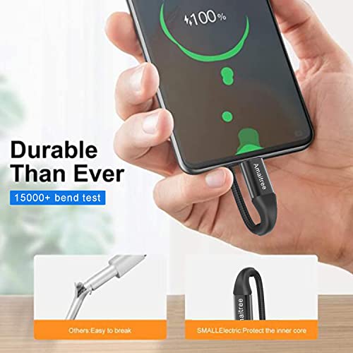 Amaitree USB C Cable, 60W 5Pack(1+4+4+6.6+6.6Ft) 3A Fast Charging Quick Charger Cable, USB Type C 2.0 Cable, Compatible Samsung Galaxy S10/S9/S8 Plus/Note 10/9/8,LG V50/V40/G8/G7 - Black