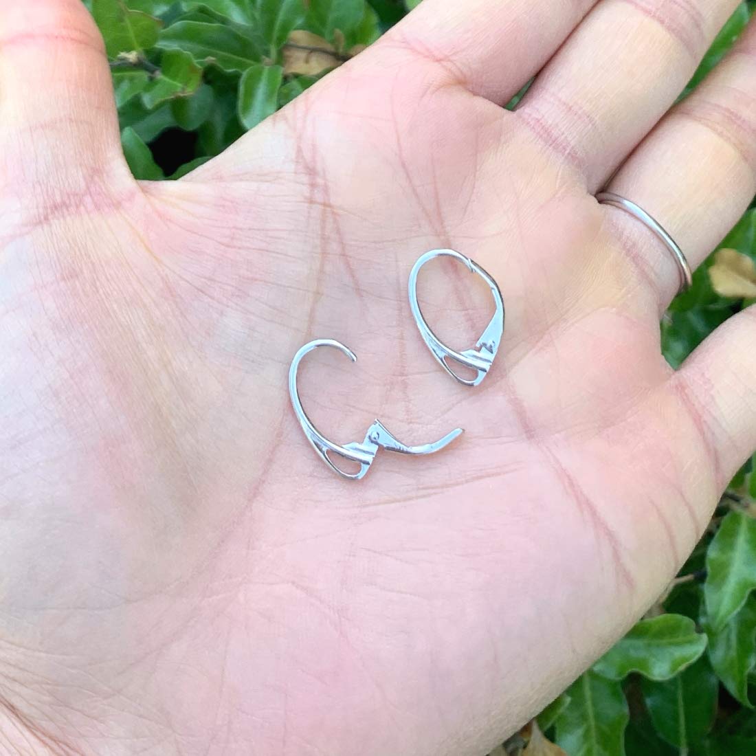 10pcs Adabele Authentic 925 Sterling Silver Leverback Earring Hooks 23mm Oval Tarnish Resistant Rhodium Plated Earrings Jewelry Making Findings SS15-3