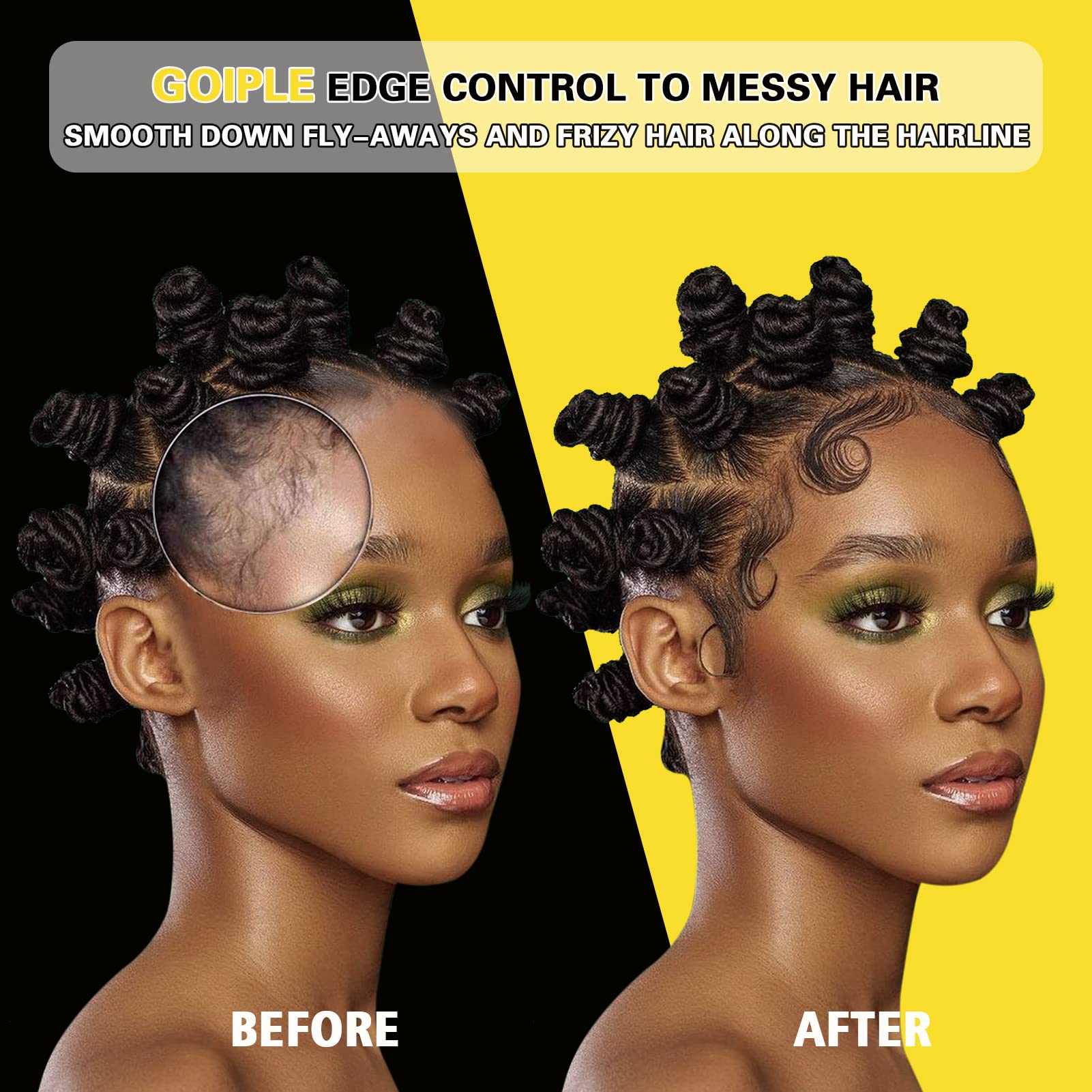 Goiple Edge Control Wax for Women Strong Hold Non-greasy Edge Control Smoother Edge Tamer 4oz
