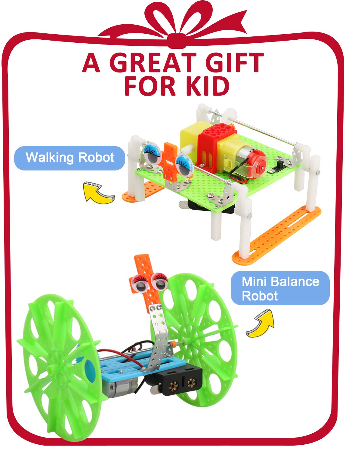5 Set STEM Kit, Robot Building Kit, STEM Projects for Kids Age 8-12, DIY Electronic Science Experiments Engineering Toys,Gift for Boys and Girls 8 9 10 11 12 Year Old