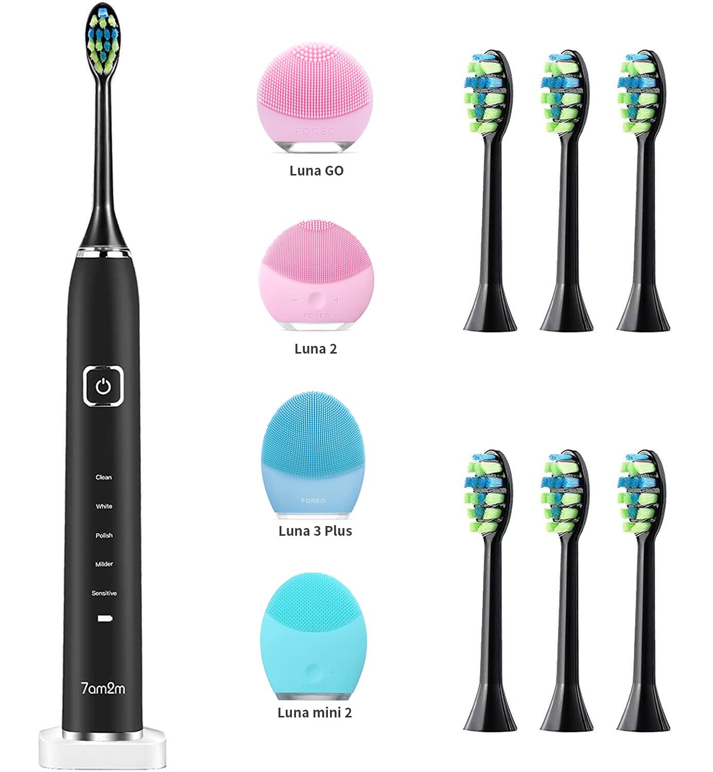 Czepa Charger for Fairywill Sonic Electric Toothbrush, Sonic Electric Toothbrush FOREO Luna Power Cord(2 Park)