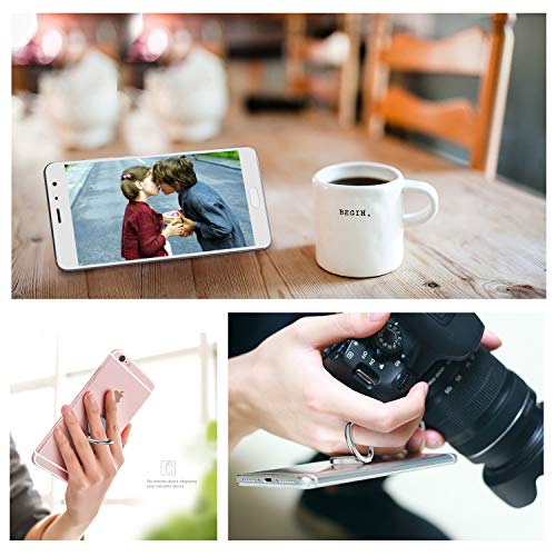 2PCS Cell Phone Ring Holder Finger Kickstand 360°Rotation Ring Grip Universal Mobile Phone Ring for iPhone X 8 7 Plus 6S 6, Samsung Galaxy S6 S7 S8 S8 Plus, Note, LG and All Other Phones(Gunmetal)