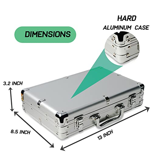 Deluxe Hard Aluminum 200 Battery Storage Organizer case with tester, Safe Fireproof Batteries container holder caddy box with handheld checker, hold 60 AA, 86 AAA, 8 C, 8 D, 8 9V Batteries(no battery)