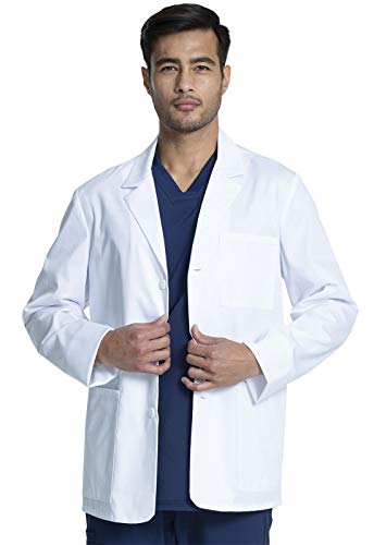 Cherokee Men Scrubs Lab Coat 30" Consultation CK401, L, White