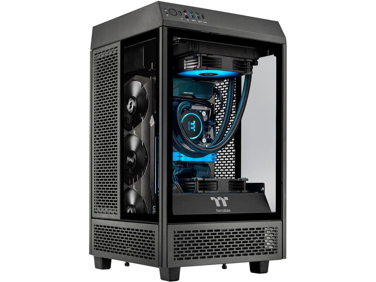 Thermaltake Reactor 380 Liquid-Cooled PC (AMD Ryzen 7 5800X, RTX 3080, 16GB 3600Mhz DDR4 RGB ToughRAM, Seagate FireCuda 520 NVMe 1TB, WiFi, Win 10 Home) Gaming Desktop Computer TW1B-B550-R38-LCS