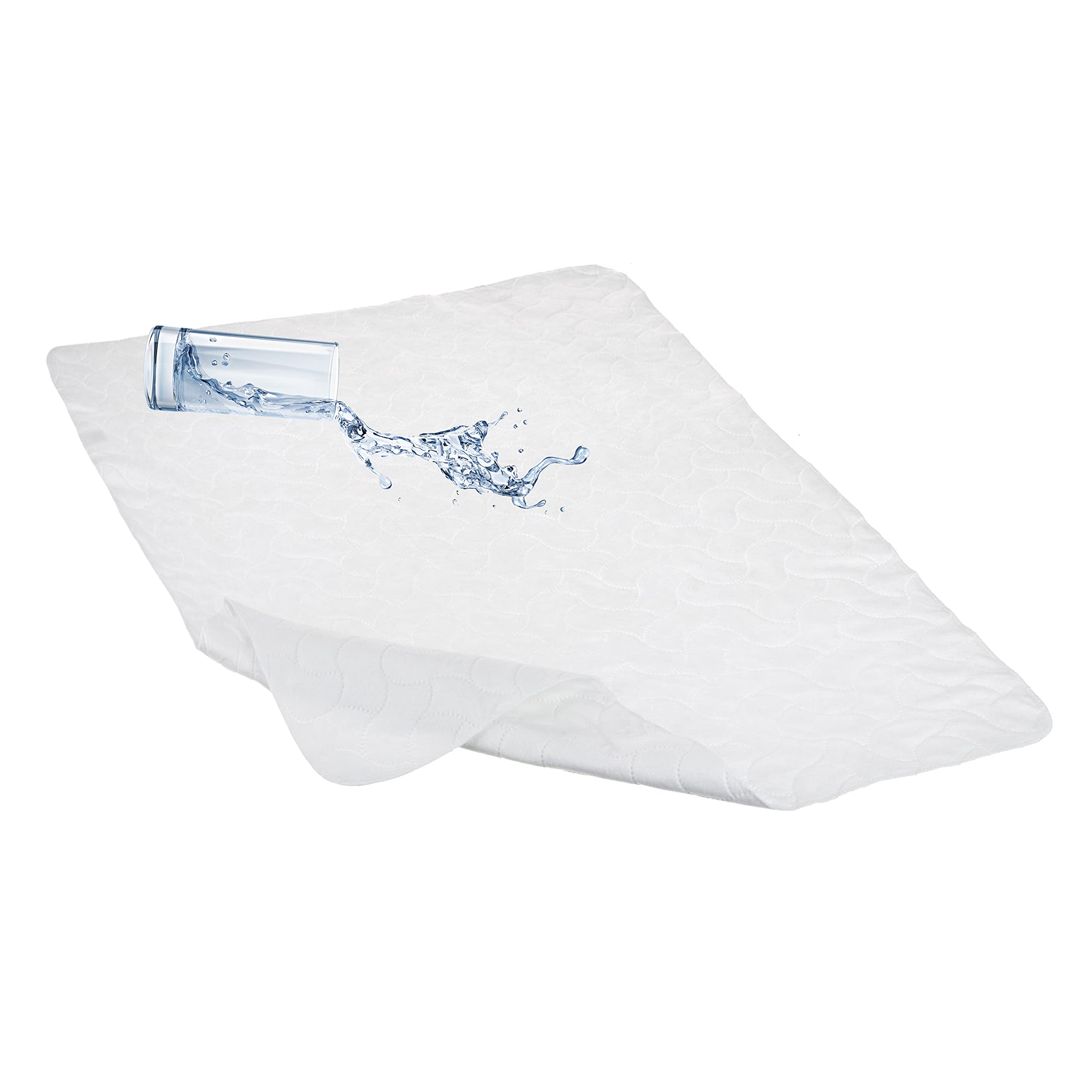 American Baby Company 2 Pack Waterproof Reusable Embossed Quilt-Like Flat Crib Protective Mattress Pad Cover for Babies, Adults and Pets, White