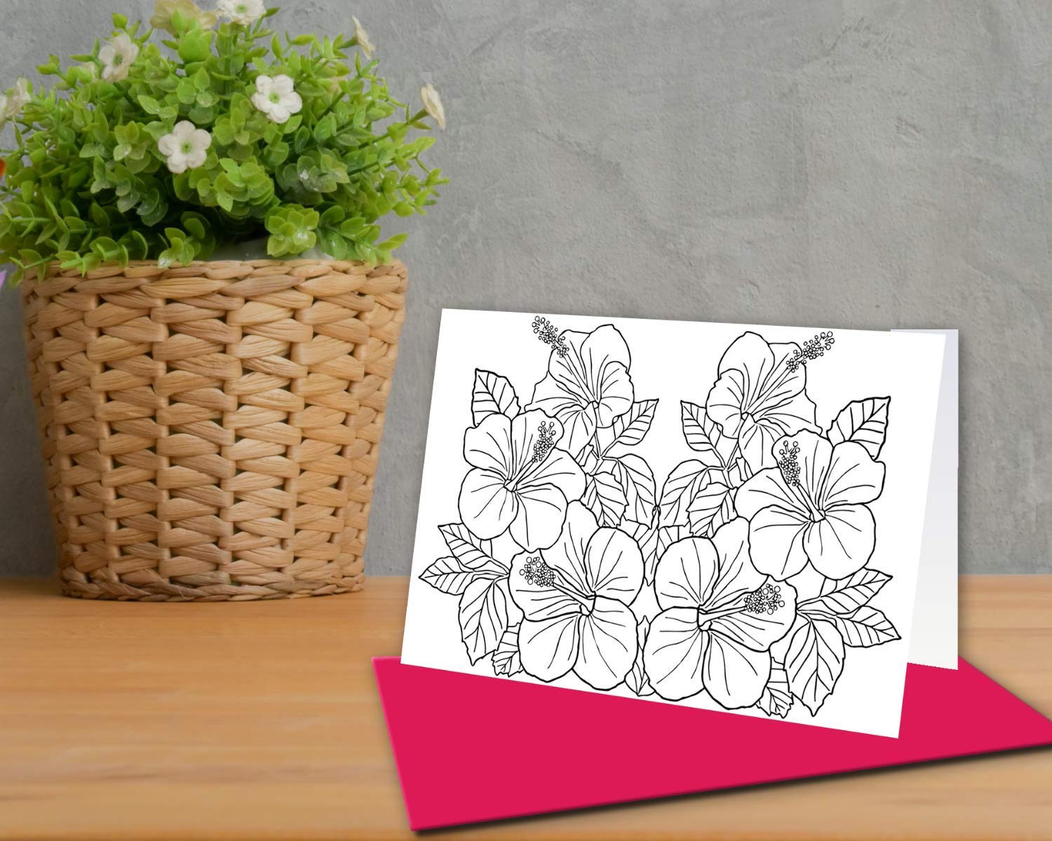 Art Eclect Adult Coloring Flower Greeting Cards for Birthdays, Anniversary, Thank You and Sympathy Cards (10 Cards and 10 Envelopes, Set Flowers B/Pink)