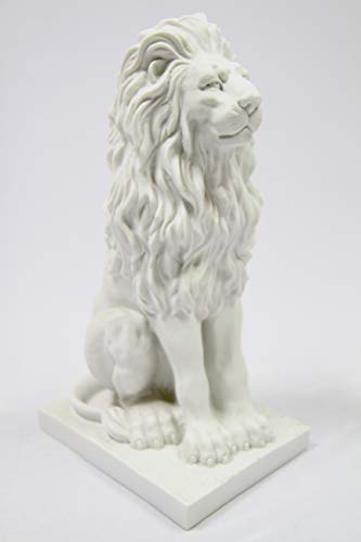 15" Sitting Down Aggressive Lion Statue Figurine Figure Vittoria Collection Made in Italy Indoor Outdoor Garden