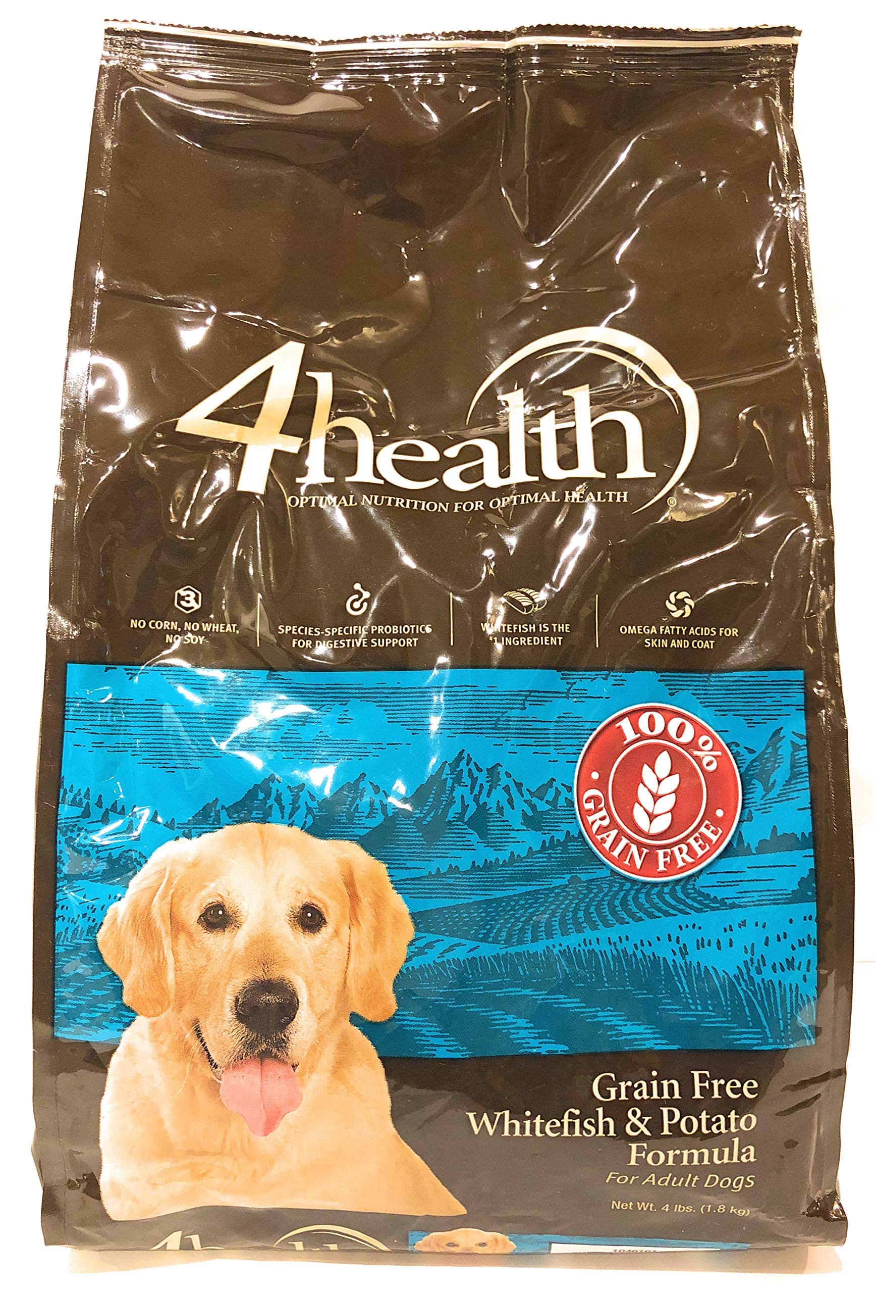 4health Tractor Supply Company Grain Free Adult Dog Food, Whitefish & Potato Formula, 4 lb Bag