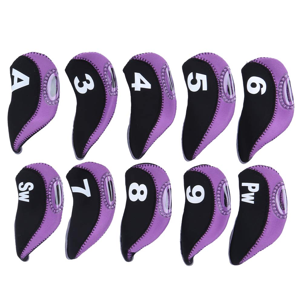 10Pcs Iron Cover Set, Sleeve Number Protective Headcover Fit Most Brand Clubs ()