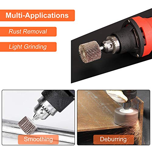 20Pack Abrasive Flap Wheel Sander,1" x 1" x 1/4" Shank Mounted Flap Wheels, 80 Grit Aluminum Oxide Sanding Flap Wheel for Rust Removal Deburring Polishing Satin-Finishing- Abrasive Grinding Tool