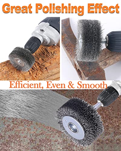 2 Pack Wire Wheel Brush Wire Wheel Brush for Drill Attachment, Rocaris 2 Inch Heavy Duty Wire Brushes Removal Paint Rust & Corrosion, 0.0118" Carbon Steel Wire, 1/4in Shank, 20000RPM