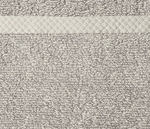 Amazon Basics Cotton Washcloths, Quick-Dry, 12" x 12", 12-Pack, Platinum