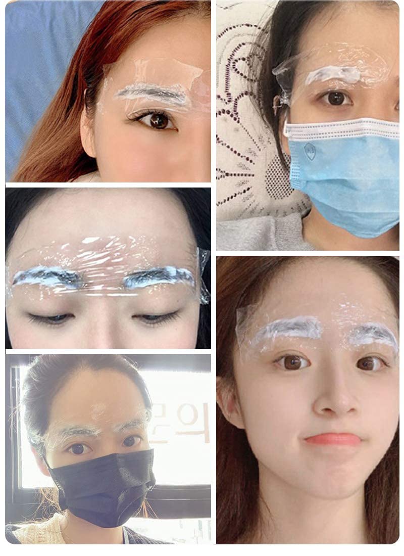 CICITOYWO Disposable Eyebrow Tattoo Plastic Wrap Preservative Saran Barrier Film Microblading Supplies Lips Permanent Make Up Cling Wrap Cover Tape Roll Transparent 2 PCS
