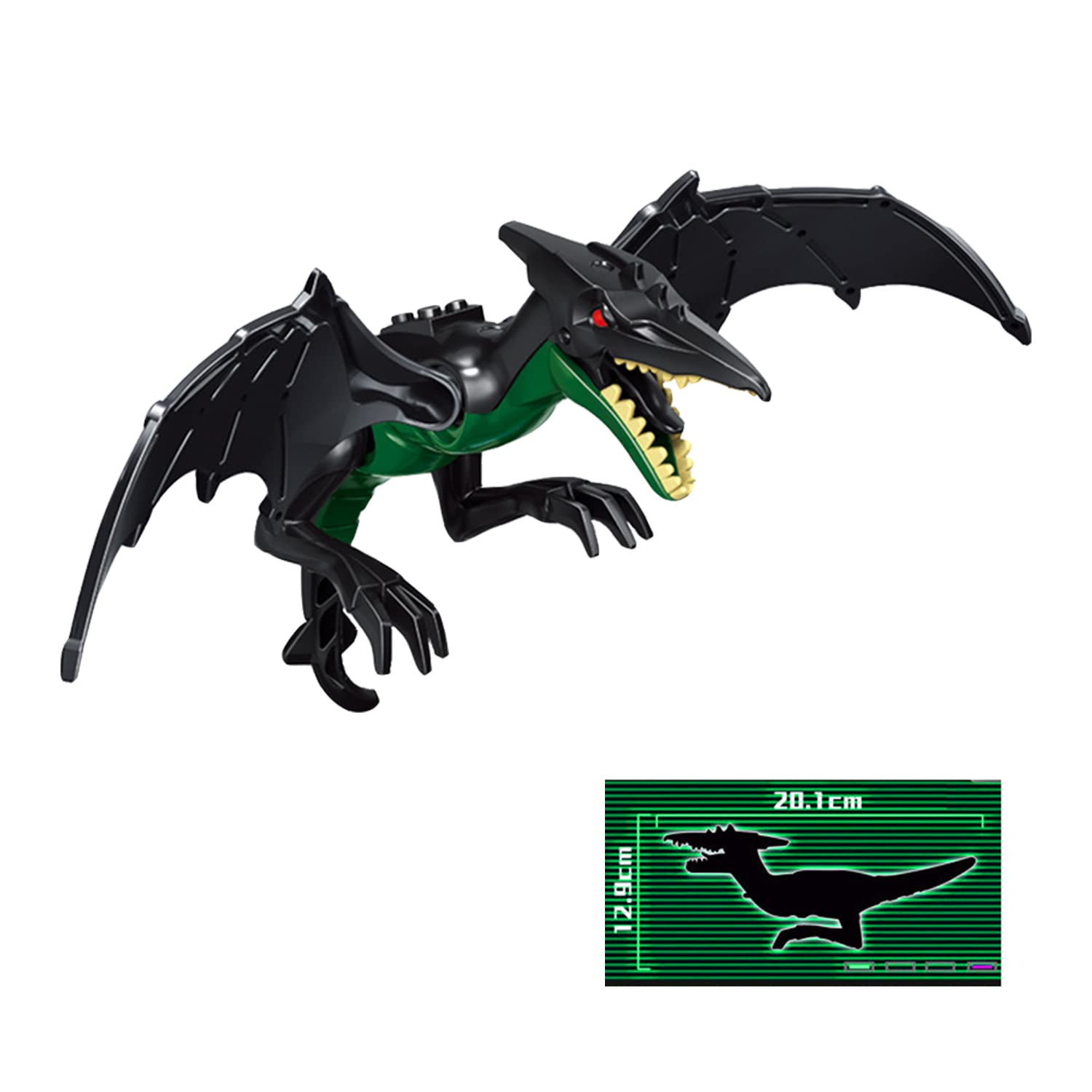 Adove 2 Pack Dinosaur Building Blocks Toys, 11 Inch Jurassic Animal Take Apart Dino Kids, Dinosaur Sticker Included (Baryonyx & Pterodactyl)