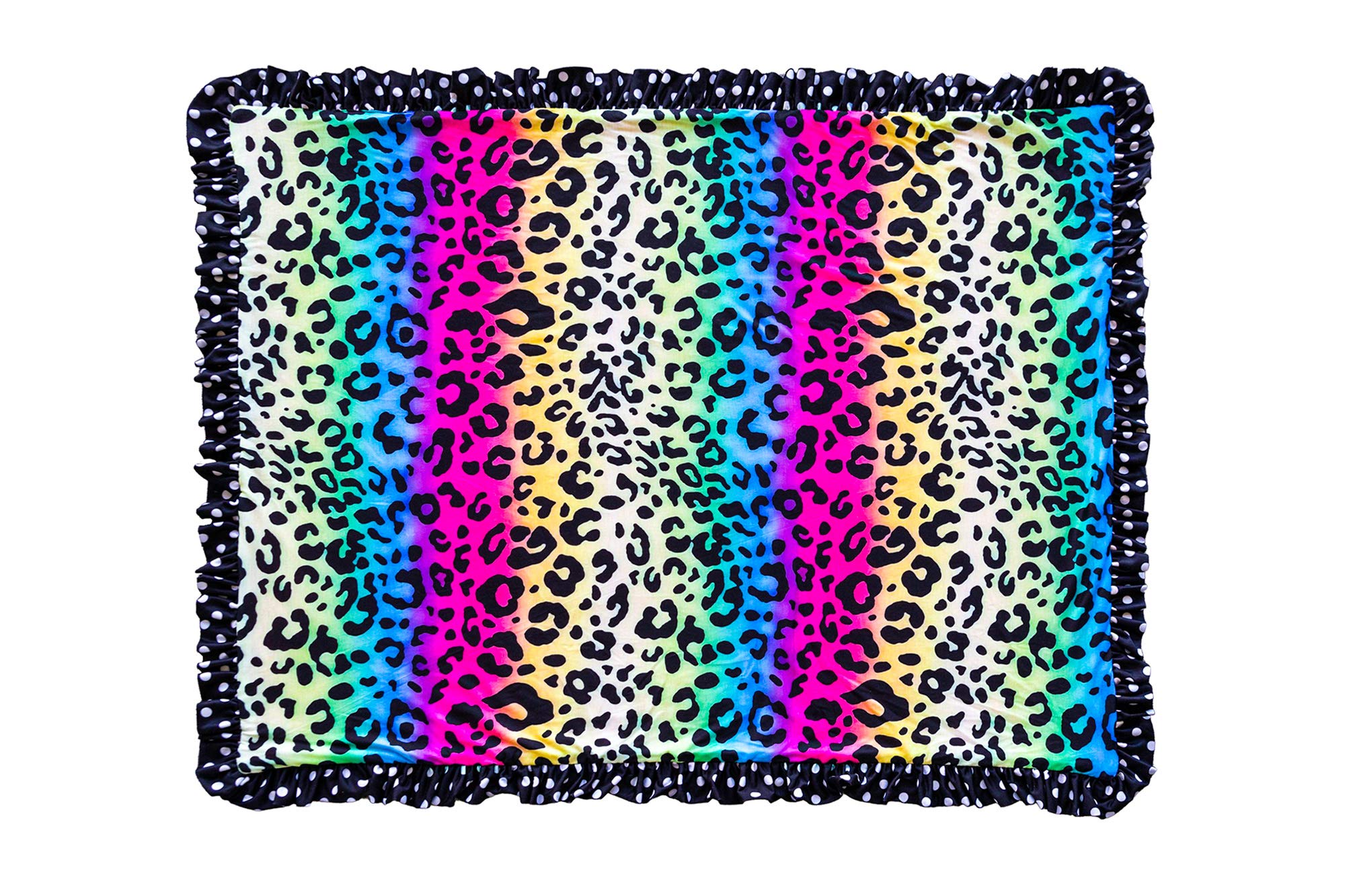 CandyJane Baby Blanket for Girls, Infant, Toddler, Rainbow Leopard Print, Super Soft Minky Fabric, 30 X 40 Inch (CJLBB1984)
