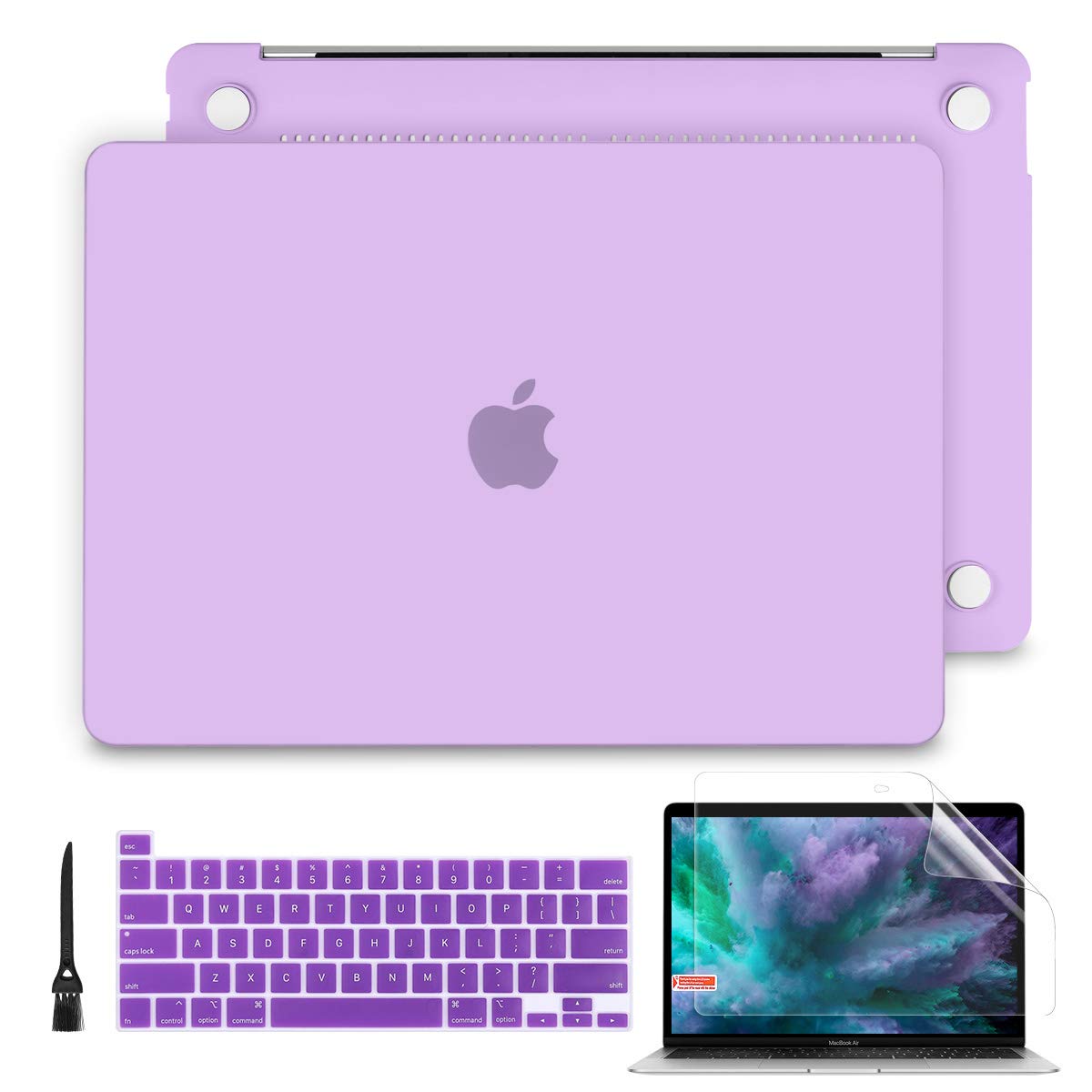 Batianda Hard Case for 2022 MacBook Pro 13-inch M2 M1 Chip A2338 A2289/A2251 2020 Rubberized Hard Shell Case Cover+Keyboard Cover + Screen Protector for New Mac Pro 13 Inch Touch Bar, Matte Purple