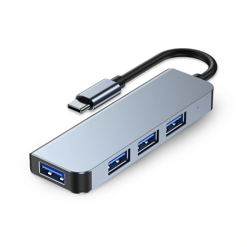 USB C Hub, HILZO 4-Port Multiple USB Hub, USB 3.0, USB 2.0 Hub, Slim Portable USB Type C Splitter, Compatible with Surface, XPS, Dell, HP, Laptop, Desktop, PC, MacBook Pro Air M1, iMac, More