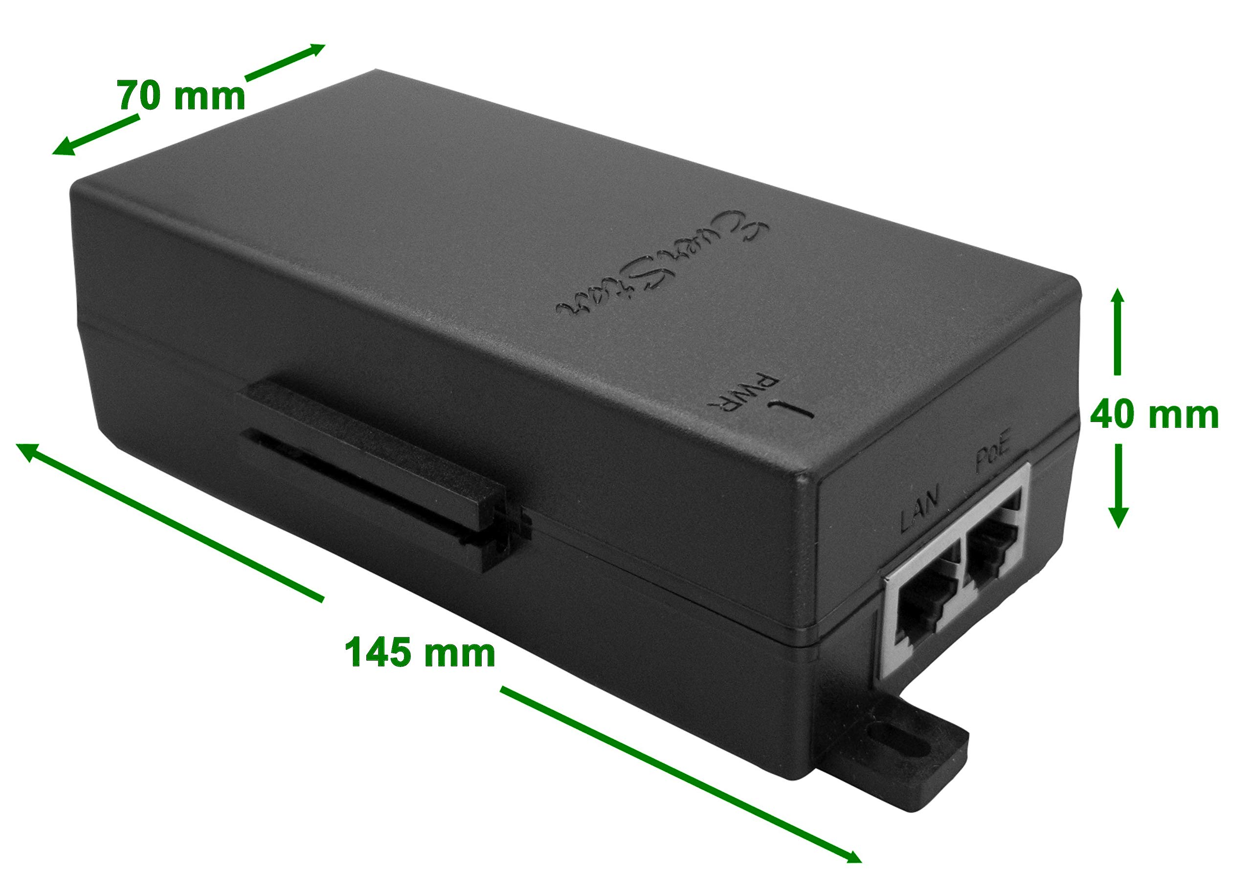 EverStar iPoE-20W24DW 100Mbps | 9-36V DC in | 24V/1A 24W DC PoE Out | DC-DC Converter + Passive Mode B Solar PoE Injector for airCube ISP,G3FlexCam,locoM9/5/2,NSM5/3/365/2 | Black