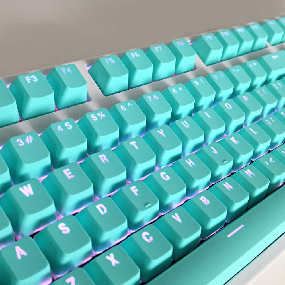 Trusway Gaming Mechanical Keyboard 104Pcs/Set PBT Universal Anti-Ghosting Backlit Key Keycaps for PC MacBook Laptop and More Update Version White