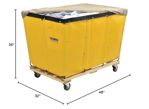 Global Industrial 20 Bushel, Yellow Vinyl Basket Bulk Truck, Unassembled